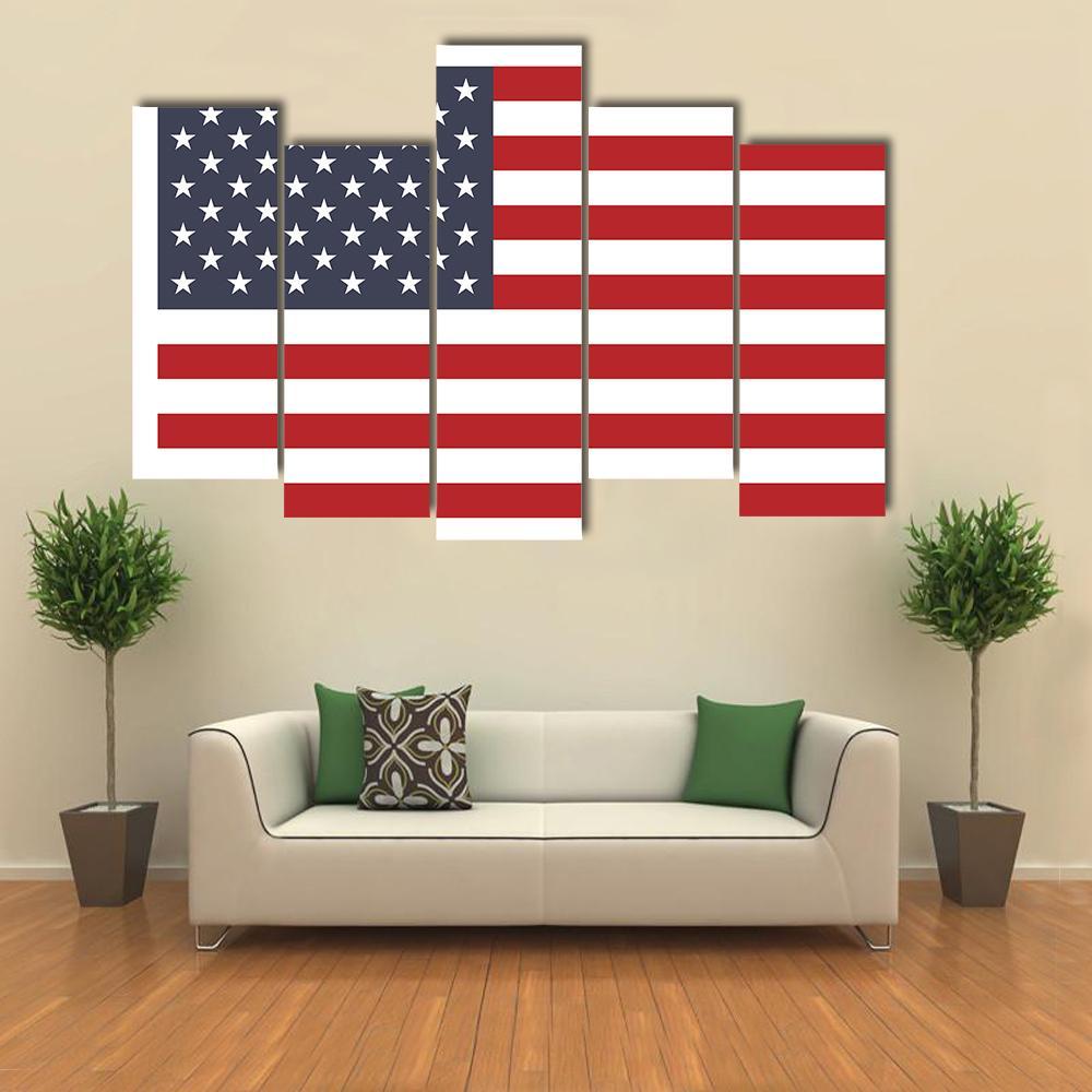 American Flag Geometric Canvas Wall Art - Tiaracle