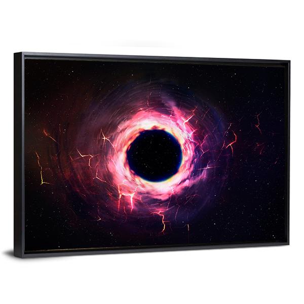 Black Hole Illustration Canvas Wall Art - Tiaracle