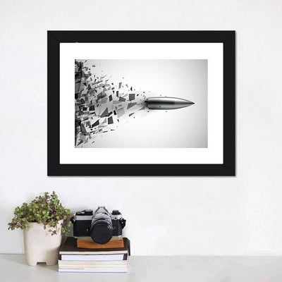 Bullet Shot Smashed The Glass In The Splinters Canvas Wall Art - Tiaracle
