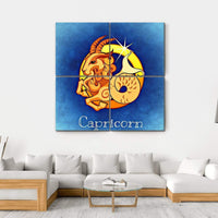 Capricorn Zodiac Sign Canvas Wall Art - Tiaracle