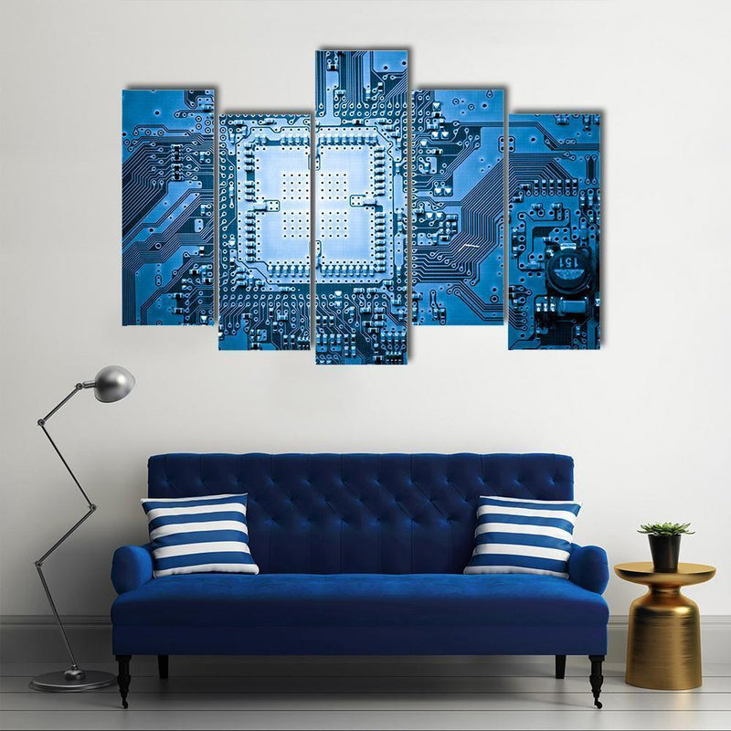 Computer Circuit Board Canvas Wall Art - Tiaracle