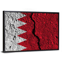 Cracked Bahrain Flag Canvas Wall Art - Tiaracle