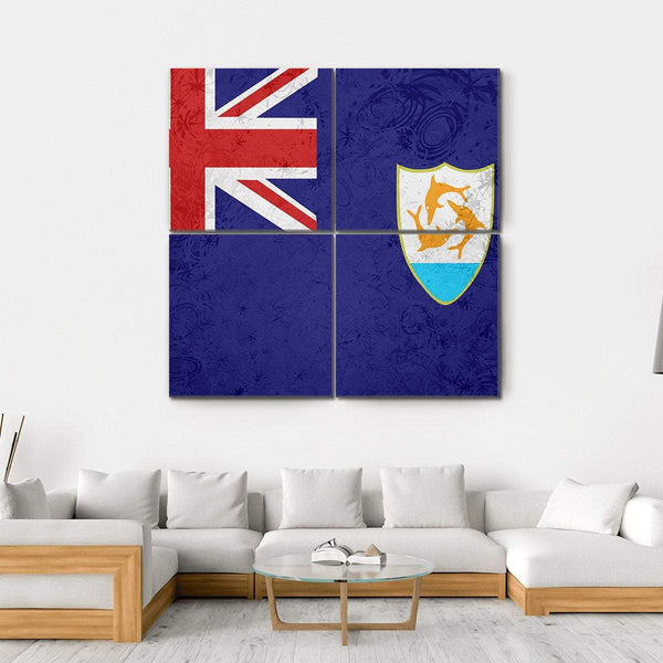 Flag Of Anguilla Canvas Wall Art - Tiaracle