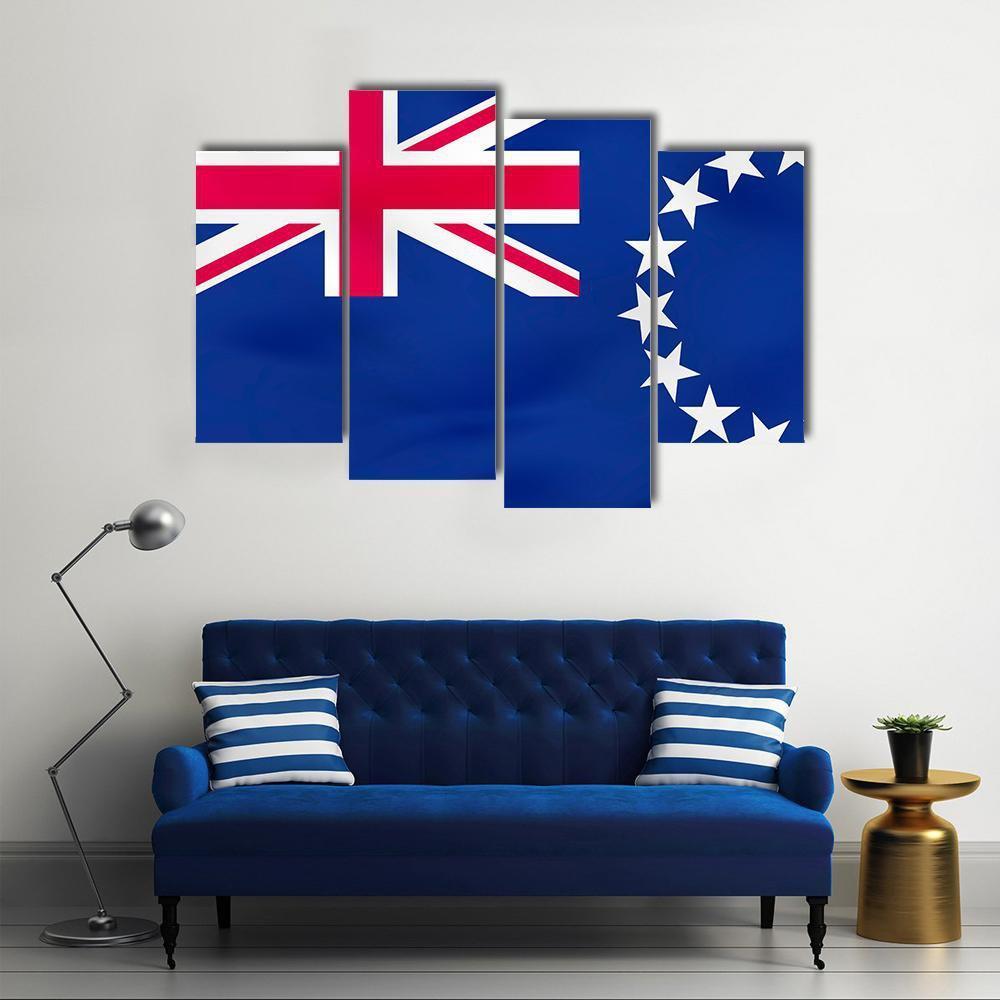 Cook Islands Flag with Circle of Stars Canvas Wall Art - Tiaracle