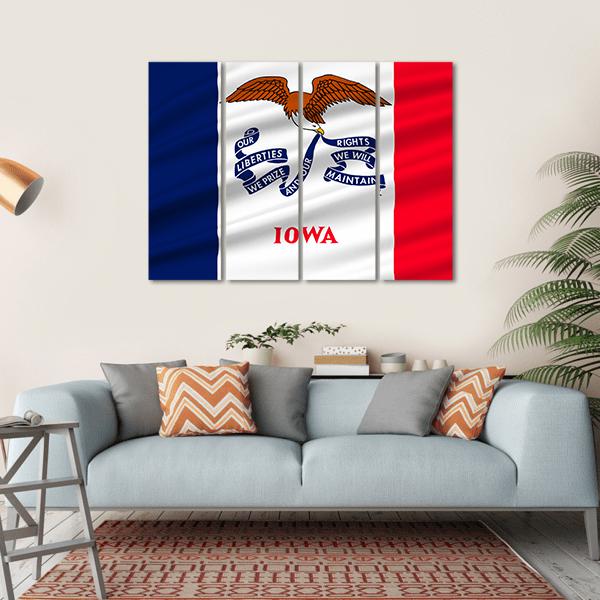 Flag Of Lowa Canvas Wall Art - Tiaracle
