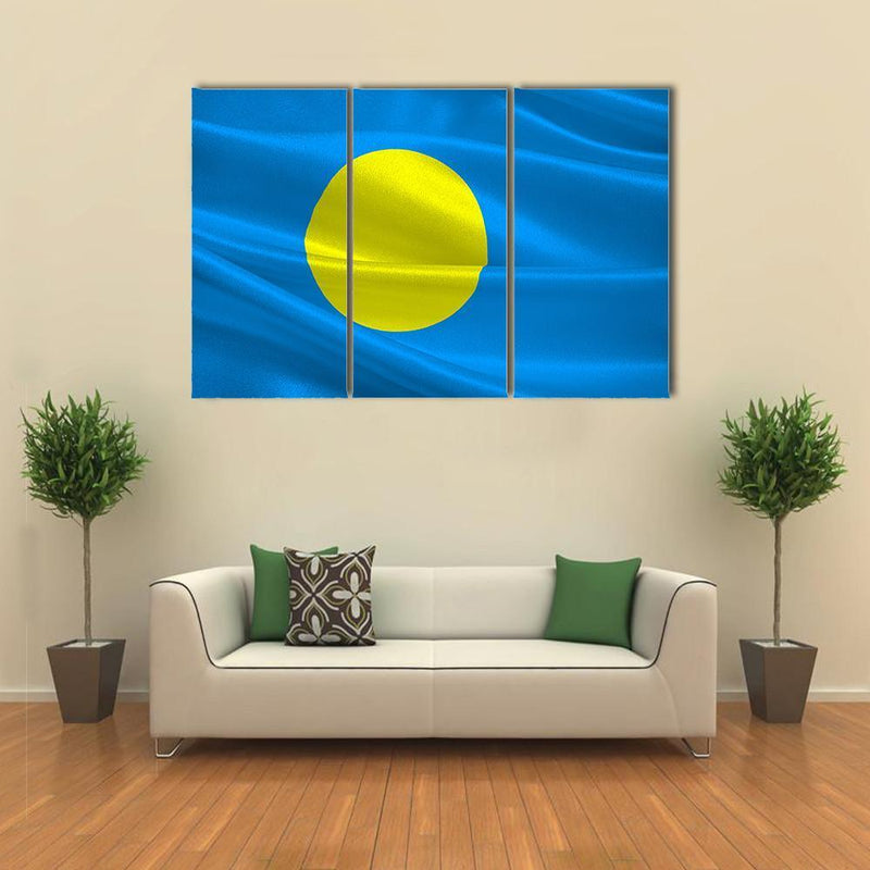 Flag Of Palau Canvas Wall Art - Tiaracle
