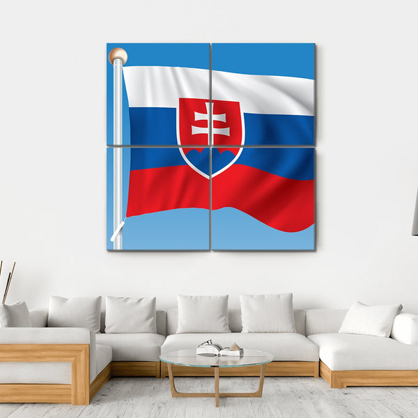 Flag Of Slovakia Canvas Wall Art - Tiaracle