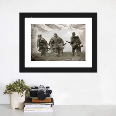 German Soldiers WW2 Reenacting Canvas Wall Art - Tiaracle