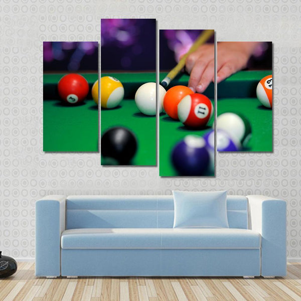 Green Pool Table Canvas Wall Art - Tiaracle