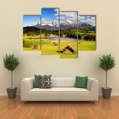 Lake in the Bavarian Alps Canvas Wall Art - Tiaracle