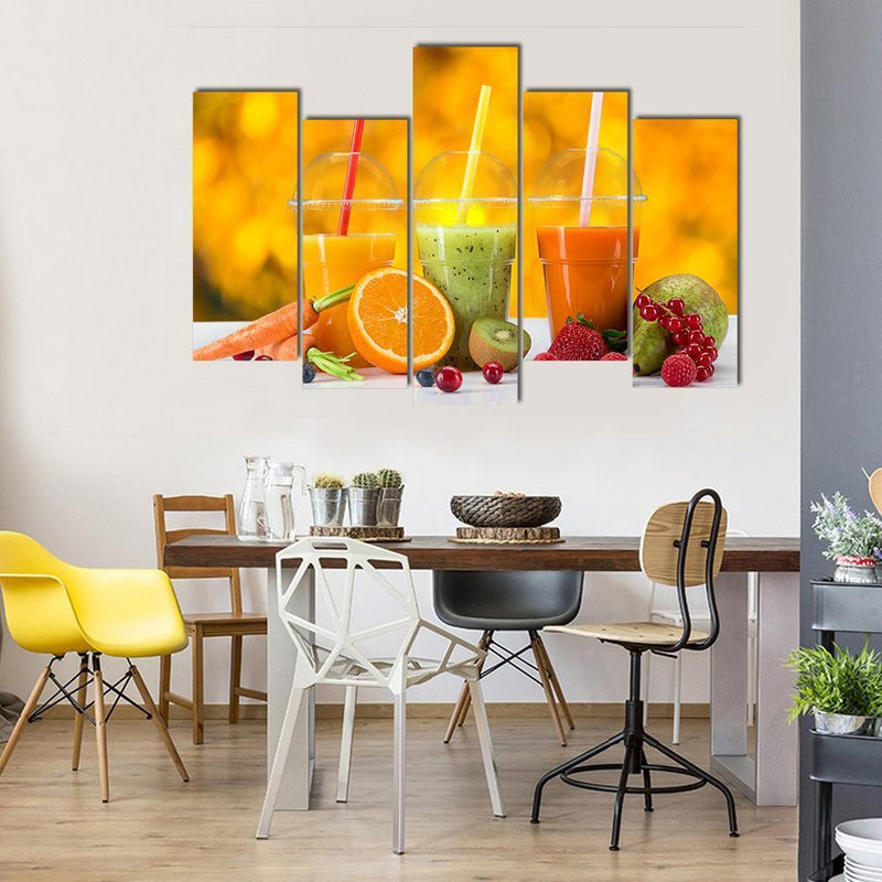 Fresh Juice Mix Fruit Canvas Wall Art - Tiaracle