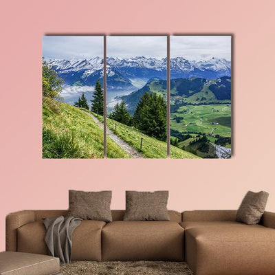 Mountain Walkway with Winding Dirt Path Canvas Wall Art - Tiaracle