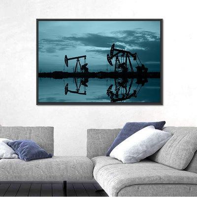 Oil Pipeline & Pumping Unit Canvas Wall Art - Tiaracle