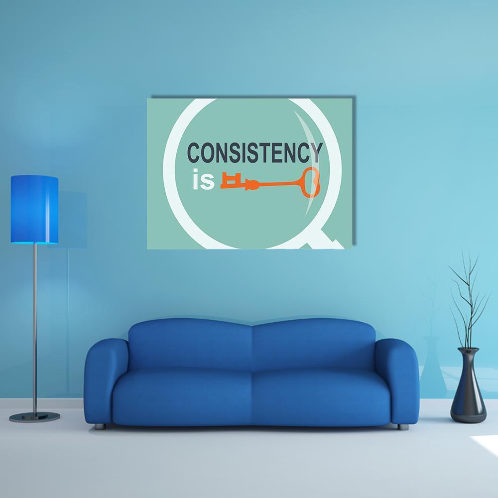 Consistency Is Key Typography Canvas Wall Art - Tiaracle