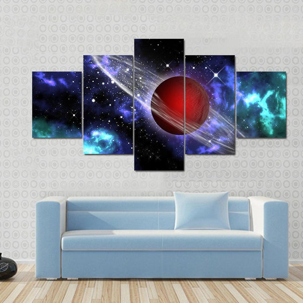 Red Gas Planet in the Orion Canvas Wall Art - Tiaracle