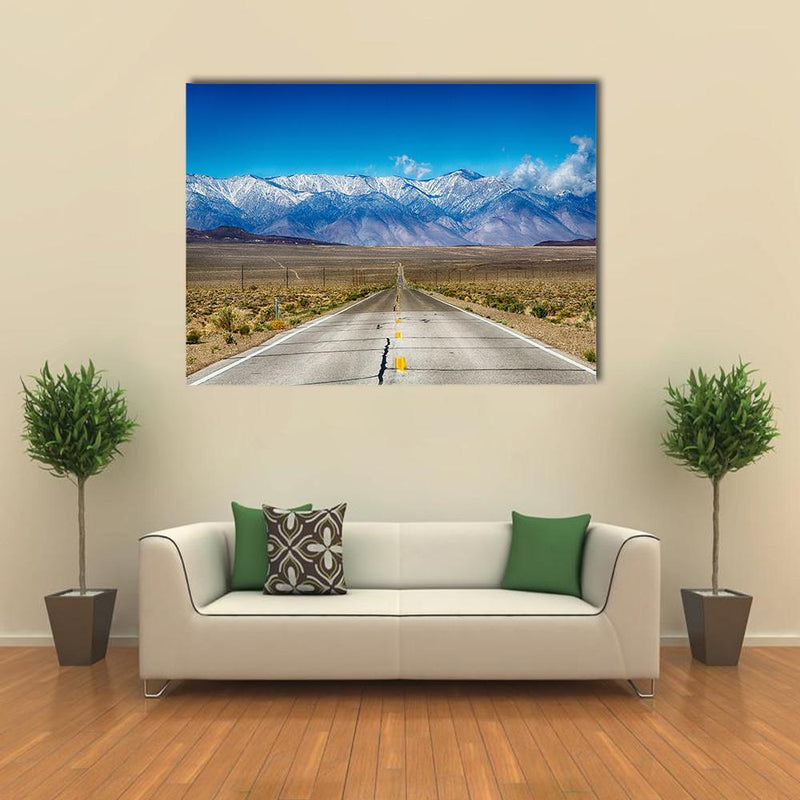 Road Through Eastern Sierra Nevada Mountains Canvas Wall Art - Tiaracle