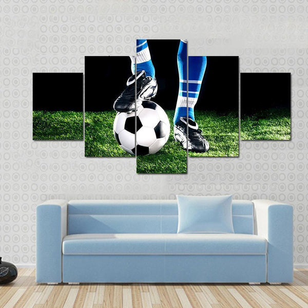 Soccer Ball and Player Canvas Wall Art - Tiaracle