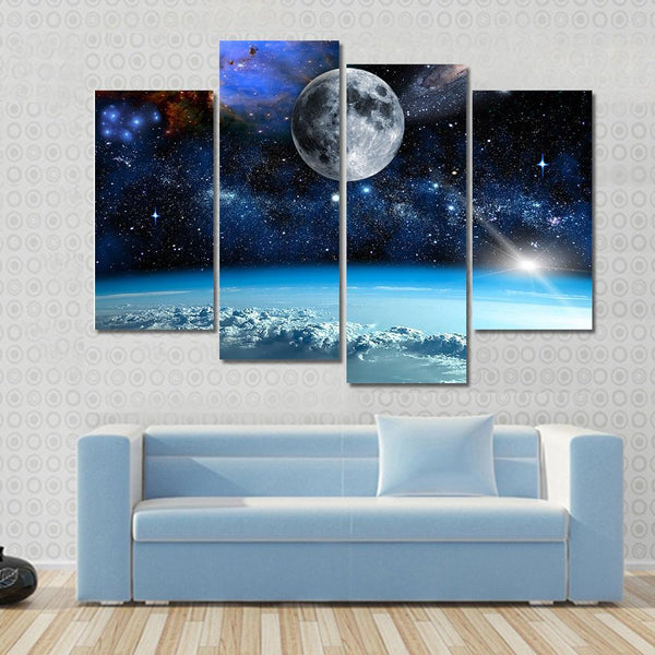 Space View From Earth Space Canvas Wall Art - Tiaracle