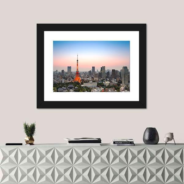 Tokyo Skyline at Sunset Canvas Wall Art - Tiaracle
